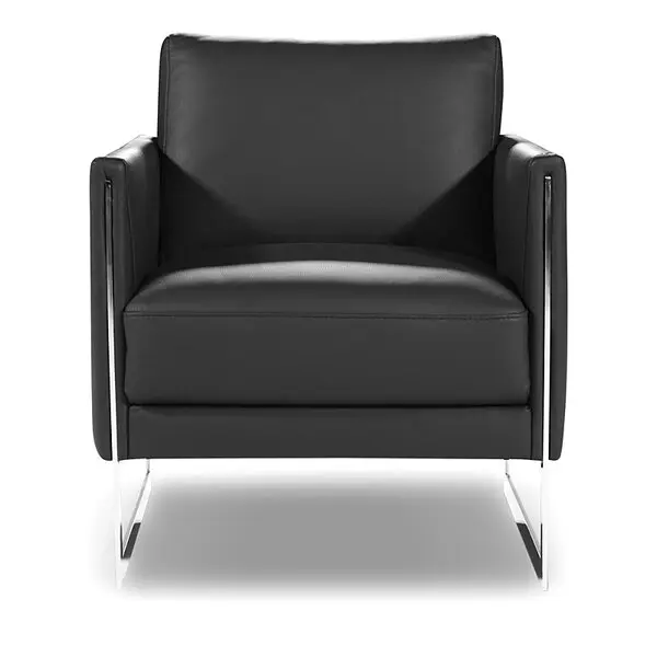 GIUSEPPE NICOLETTI Coco Leather Chair Exclusive - Bull Grigio Scuro/polished Stainless St