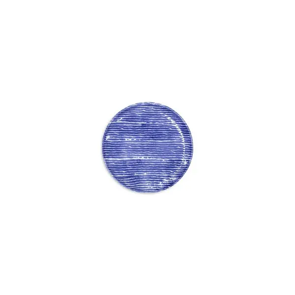 VIETRI Santorini Striped Cocktail Plate - Blue
