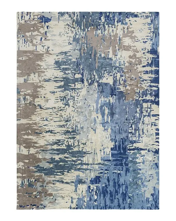 SURYA Banshee Area Rug, 8' X 11 - Blue/cream/camel