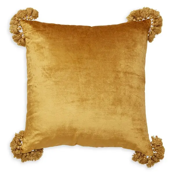 ROSELLI Raj Velvet Decorative Pillow, 20 X 20 - Olive