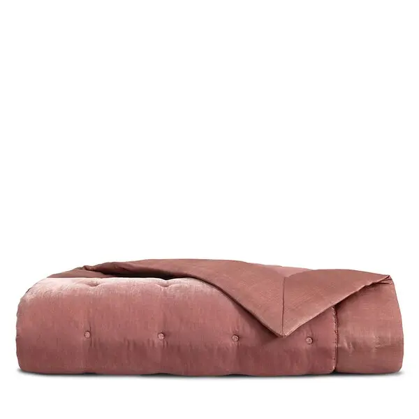 YVES DELORME Cocon Velvet Counterpane Quilt - Santal