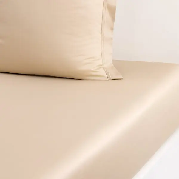 YVES DELORME Triomphe Fitted Sheet, California King - Dune