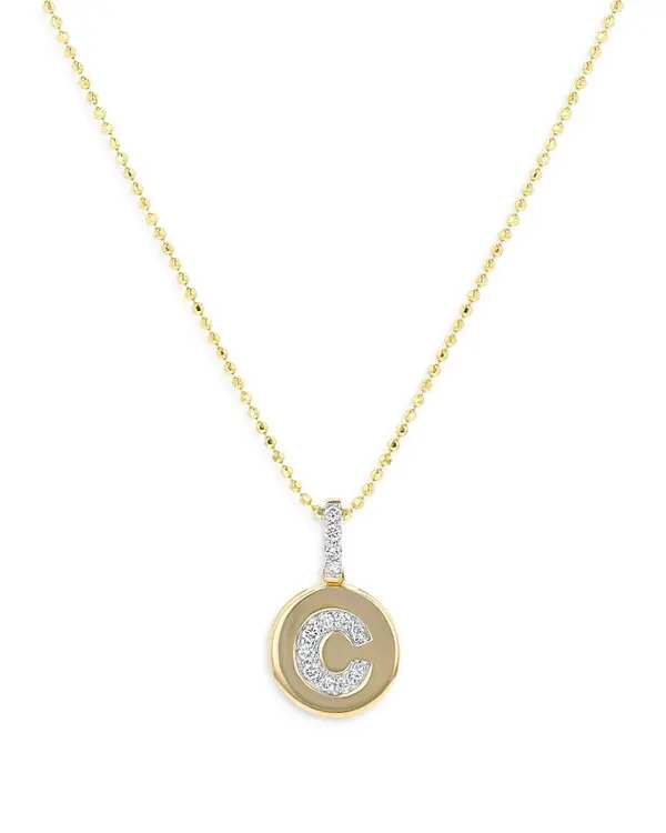 Bloomingdale'S Diamond Accent Initial Pendant Necklace - C