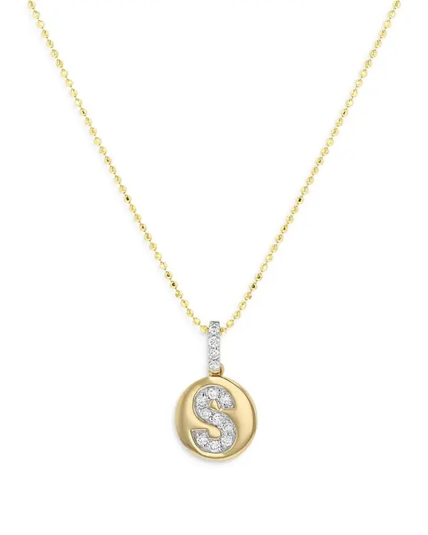 Bloomingdale'S Diamond Initial Pendant Necklace In 14k Yellow Gold - S
