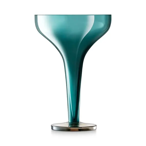 LSA Epoque Champagne Saucers, Set Of 2 - Peacock/lustre