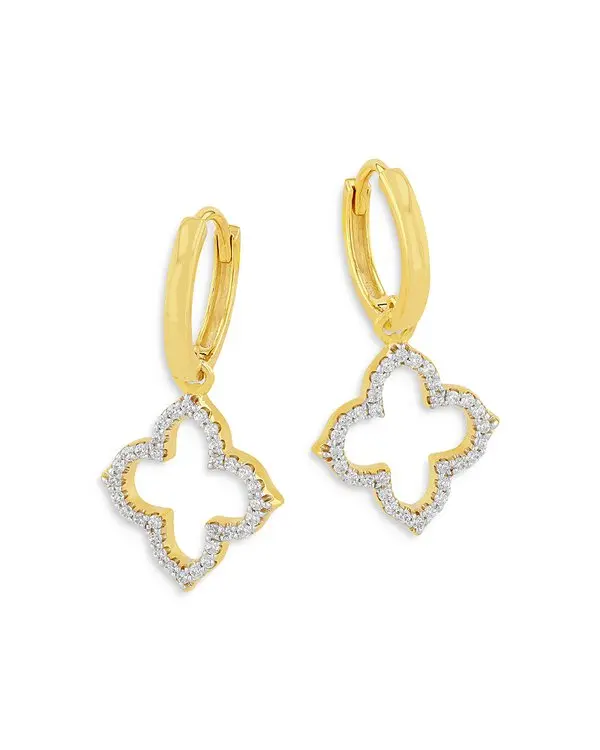 Bloomingdale'S Diamond Clover Drop Earrings