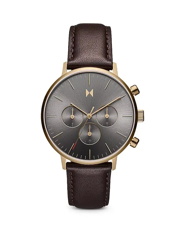MVMT Legacy Traveler 42mm Watch - Gray/brown