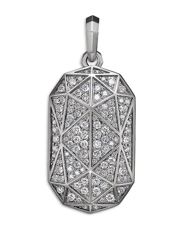 David Yurman Torqued Faceted Amulet With Diamonds - Silver