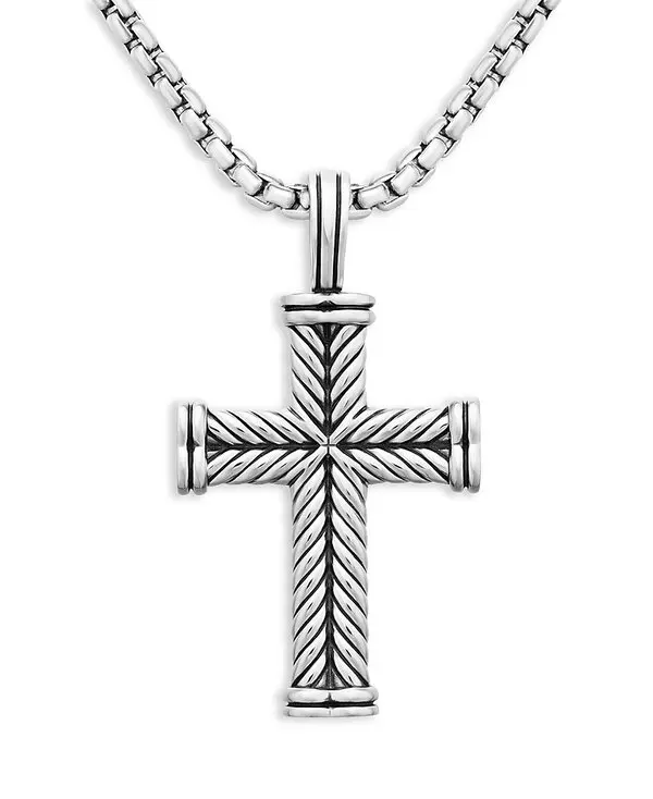 David Yurman Chevron Cross Pendant - Silver