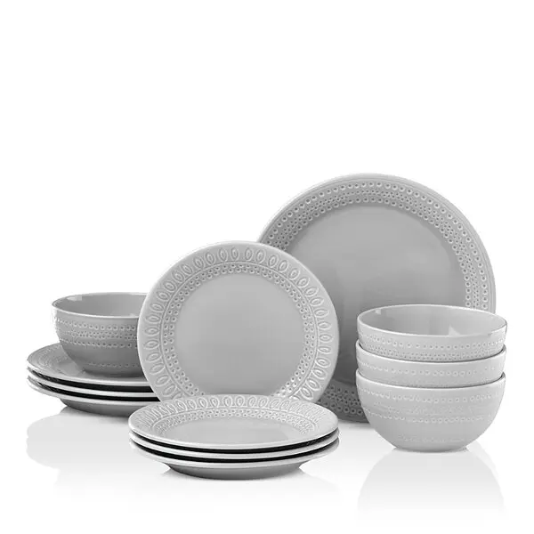 Kate Spade New York Willow Drive 12-piece Dinnerware Set - Gray