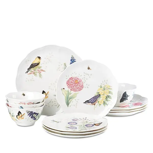 LENOX Butterfly Meadow 12 Piece Dinnerware Set