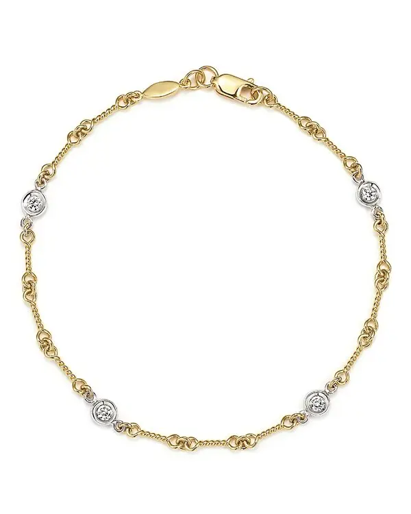 Roberto Coin 18k Yellow Diamond Station Bracelet