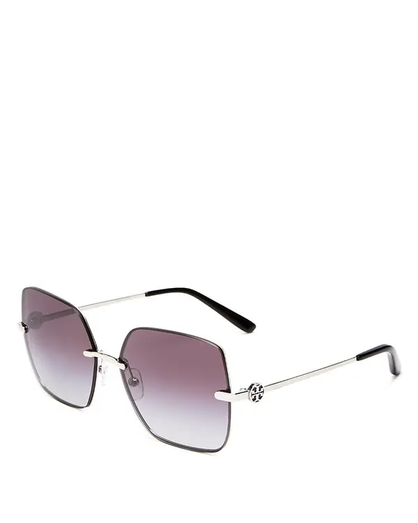 Tory Burch Square Sunglasses - Silver/light Grey Gradient