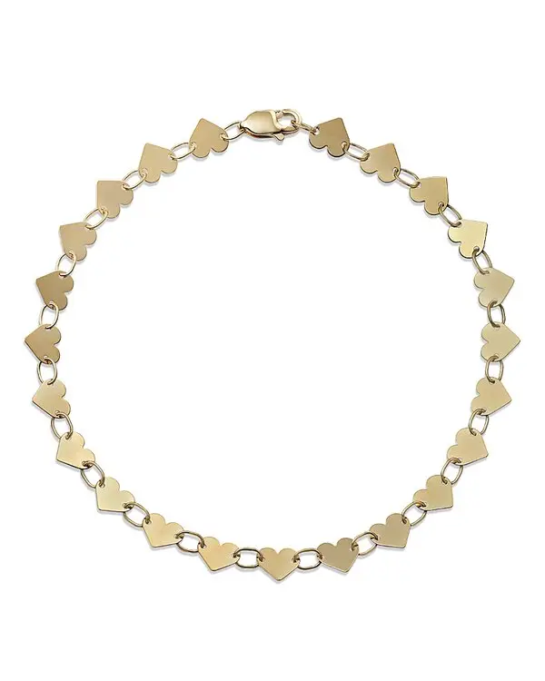 MOON & MEADOW 14k Yellow Heart Link Bracelet