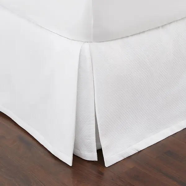 MATOUK Diamond Pique Bedskirt, Full - White