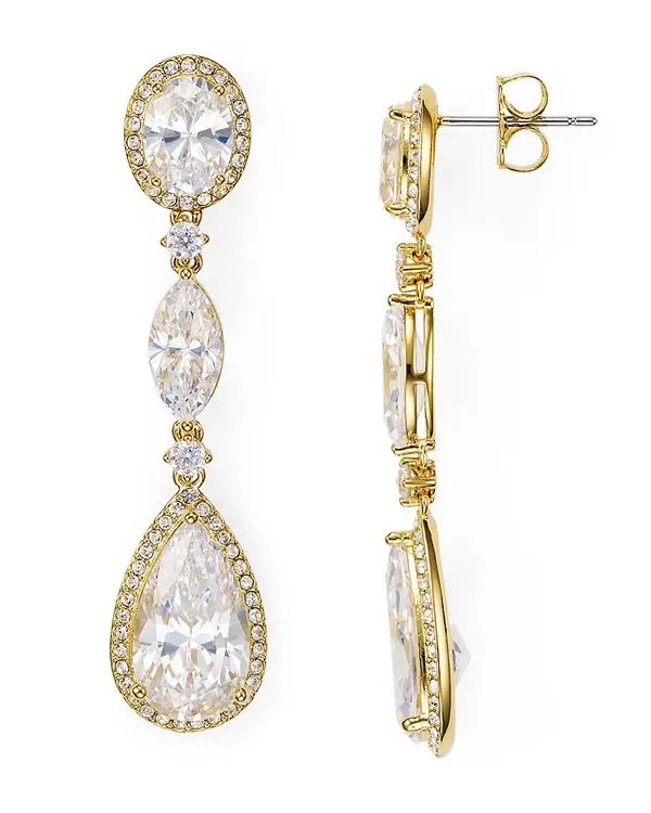 Nadri Oval Drop Earrings - Gold