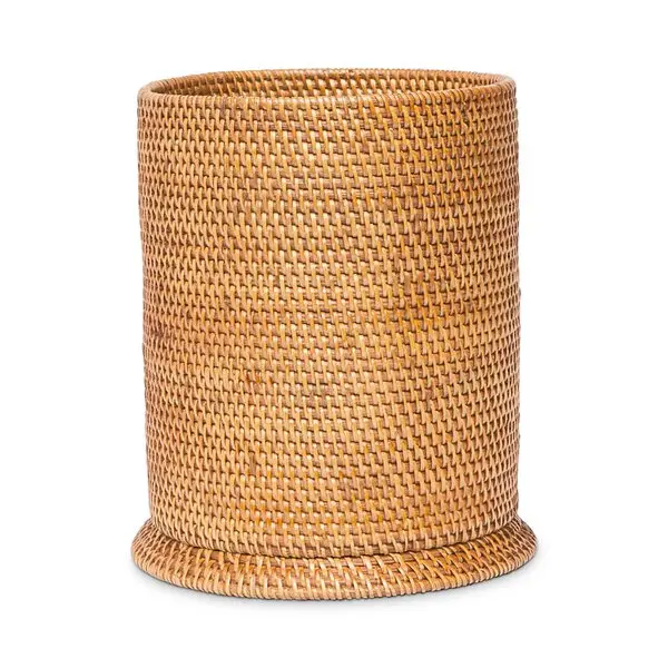 PIGEON AND POODLE Dalton Rattan Wastebasket