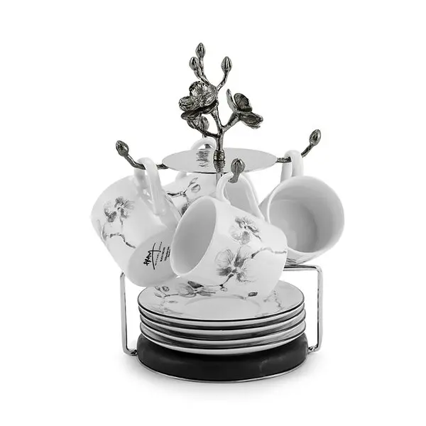 Michael Aram Black Orchid Demitasse Cup & Saucer Set With Stand
