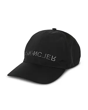 Moncler Embossed Jumbled Logo Baseball Cap - Black | Editorialist