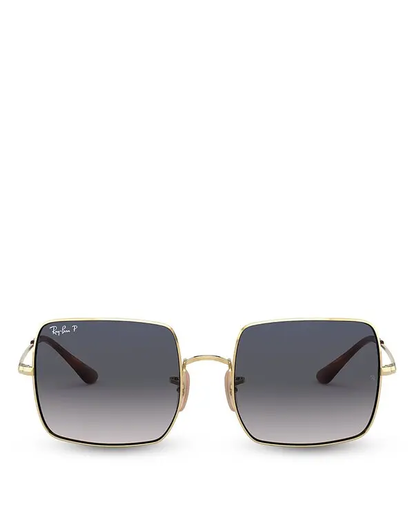 Ray-ban Gradient Polarized Square Sunglasses - Gold/blue Gradient Polarized