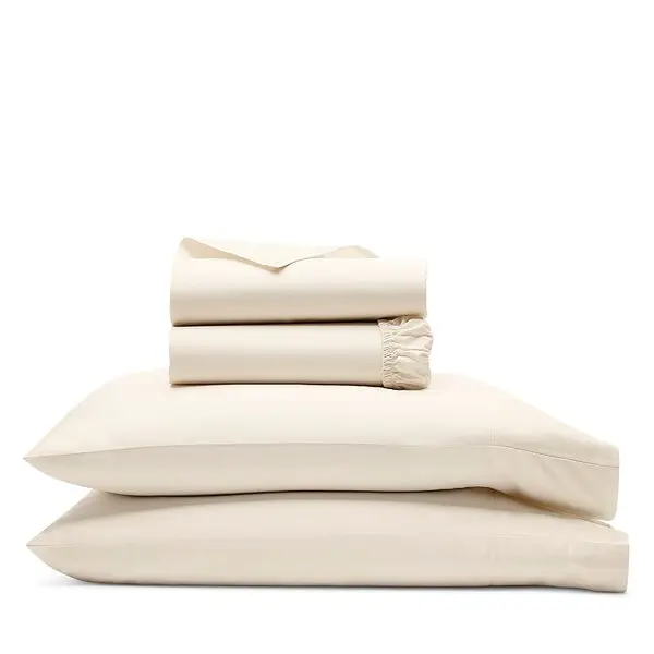 BOLL & BRANCH Signature Organic Cotton Hemmed Sheet Set, King With Standard Pillowcases - Natural