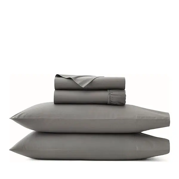 BOLL & BRANCH Signature Organic Cotton Hemmed Sheet Set, King With Standard Pillowcases - Stone