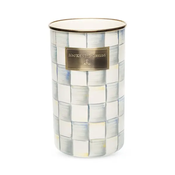 MACKENZIE-CHILDS Sterling Check Enamel Utensil Holder