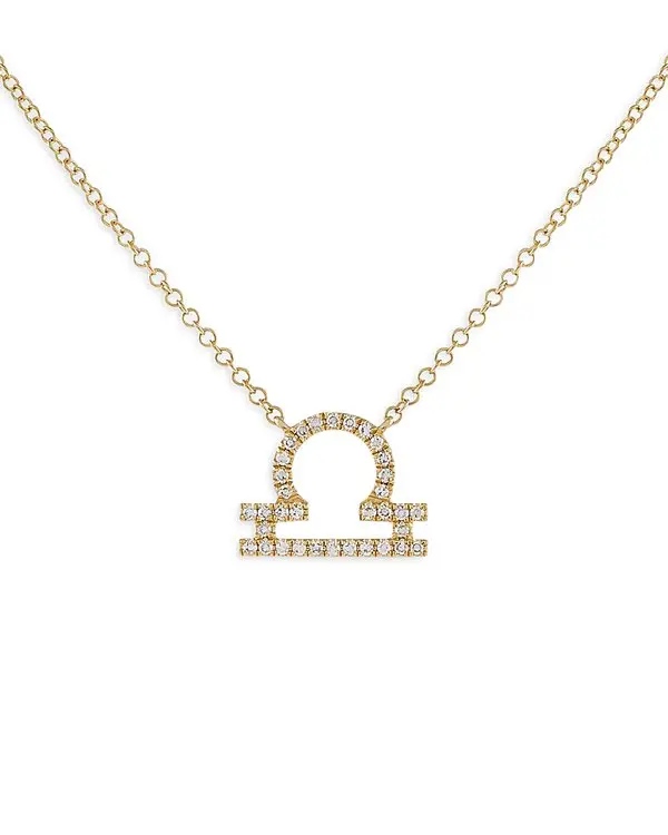 By Adina Eden Adinas Jewels Pave Libra Pendant Necklace, 16-18 In
