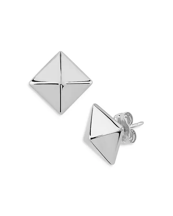 Aqua Bloomingdale's Fine Collection Sterling Pyramid Studs