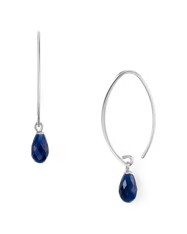 Aqua Threader Sapphire Drop Earrings
