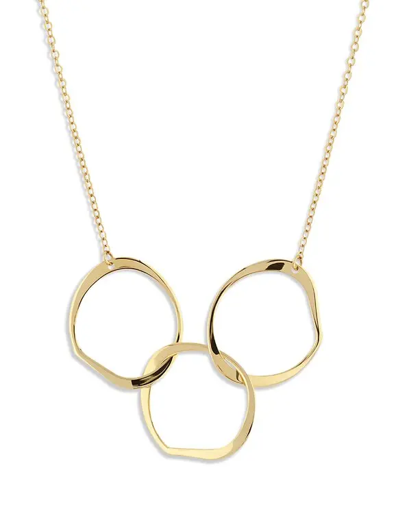 Bloomingdale'S 14k Yellow Interlocking Circle Station Necklace