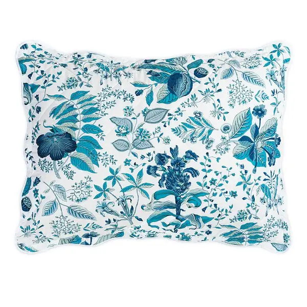 MATOUK Schumacher Pomegranate Quilted Standard Sham - Prussian Blue