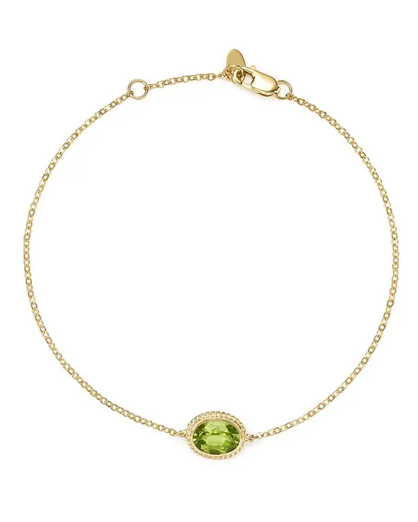 Bloomingdale'S Peridot Oval Bracelet In 14k Yellow Gold