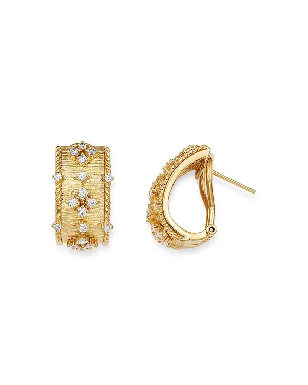 Bloomingdale'S Diamond And 18k Yellow Gold Omega-back Earrings