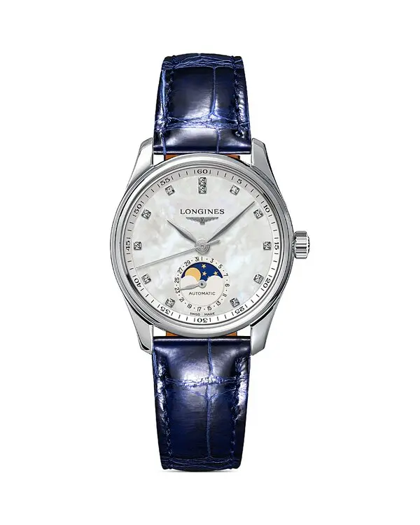 LONGINES Master Collection Watch, 34mm - White/blue
