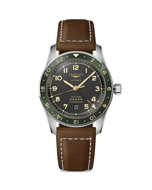LONGINES Spirit Zulu Time Gmt Chronometer, 42mm - Gray/brown