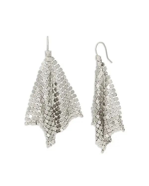 All Saints Chain Mesh Handkerchief Earrings - Silver