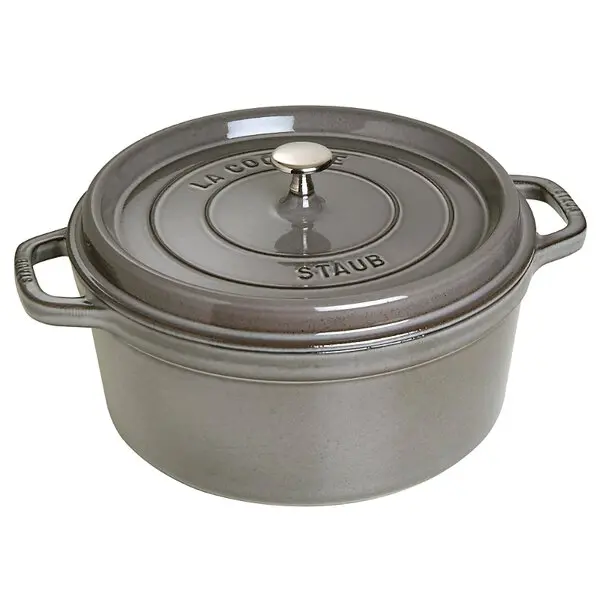 STAUB Round Cocotte, 9 Quart - Graphite Gray