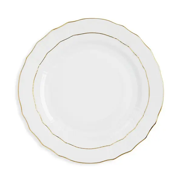 HEREND Golden Edge Dinner Plate - White