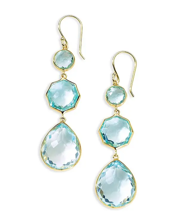 Ippolita 18k Yellow Gold Rock Candy Blue Topaz Earrings - Blue/gold