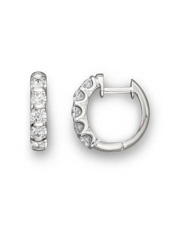 Bloomingdale'S Diamond Bar Hoop Earrings 1.0 Tcw In 14k White Gold
