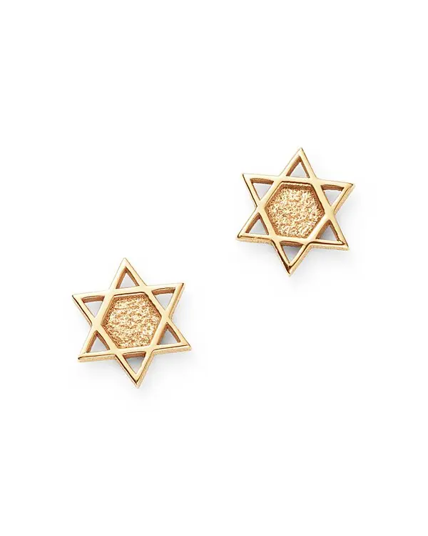 Zoe Chicco 14k Yellow Star Of David Stud Earrings