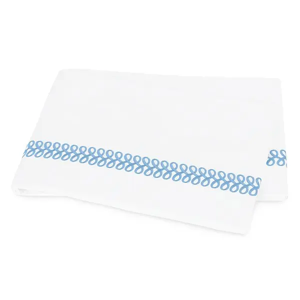 MATOUK Astor Braid Flat Sheet, King - Sky