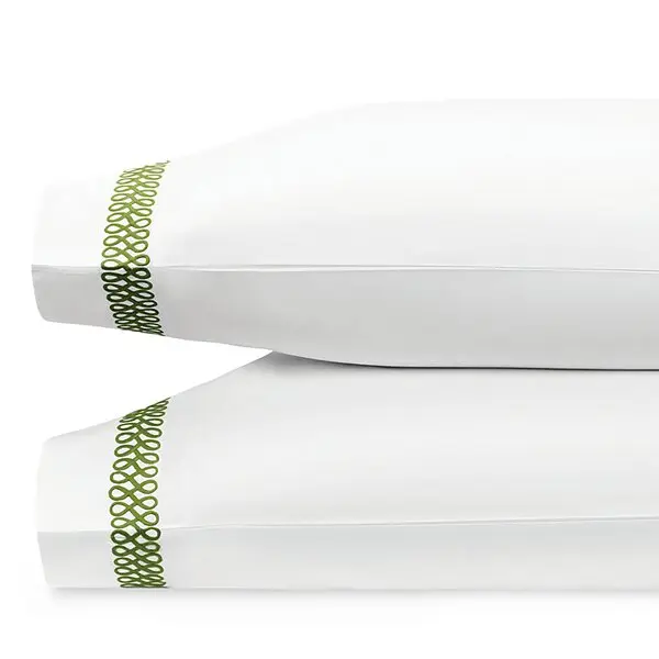MATOUK Astor Braid Standard Pillowcase, Pair - Grass