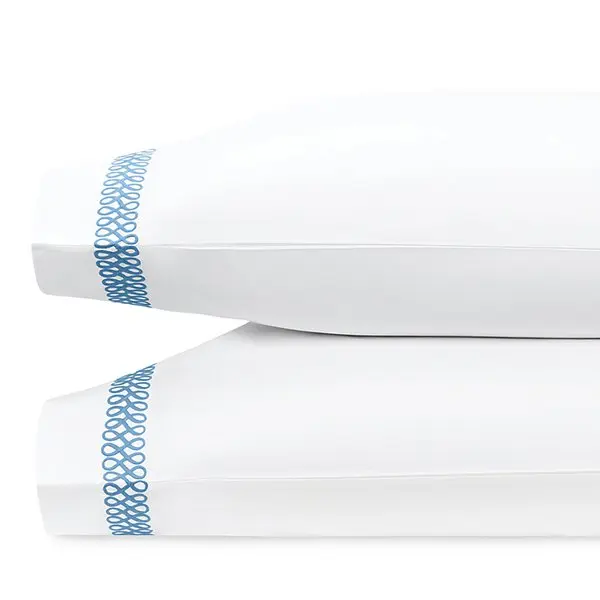 MATOUK Astor Braid King Pillowcase, Pair - Sky