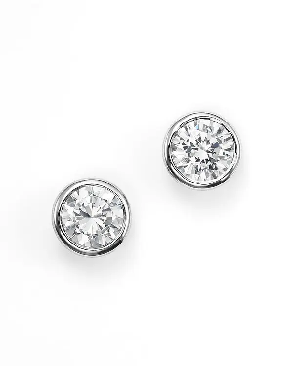 Bloomingdale'S Diamond Stud Earrings In 14k Gold - White