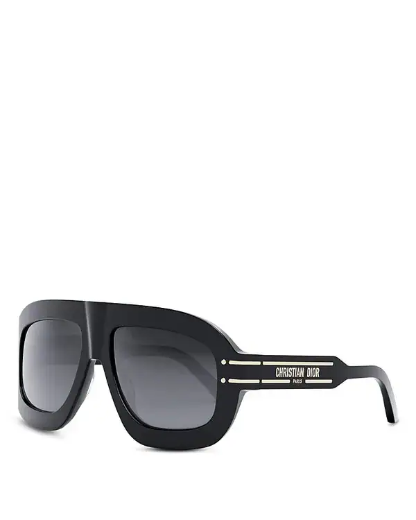 Dior Diorsignature M1u Mask Sunglasses, 58mm - Black/Gray  display picture 3