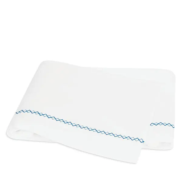 MATOUK Hatch Cotton Flat Sheet, King - Sky Blue