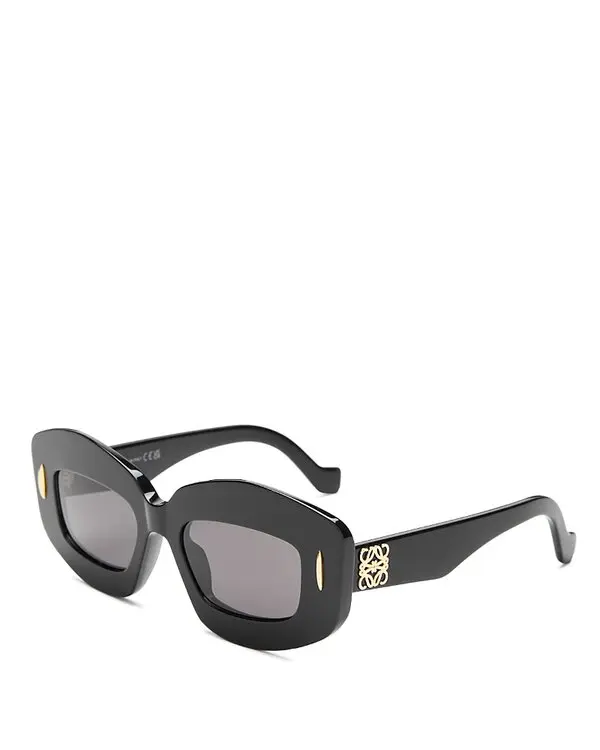 Loewe Chunky Anagram Rectangular Sunglasses - Black/gray Solid