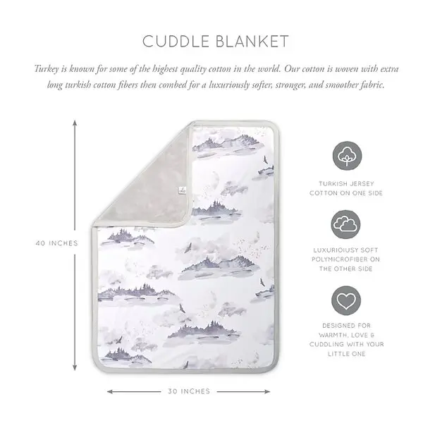 OILO Studio Misty Mountain Jersey Cuddle Blanket